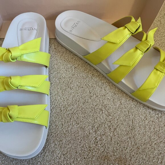 Alexandre Birman | Shoes | Alexandre Birman Neon Yellow Leather Slides ...
